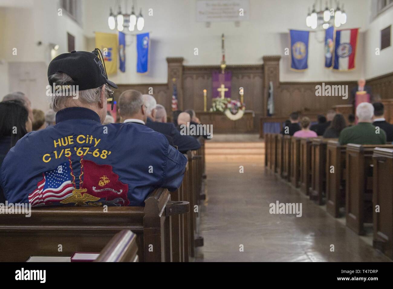 CHARLESTON, SC. (March 17, 2019) A Marine from the Battle Hue listens ...