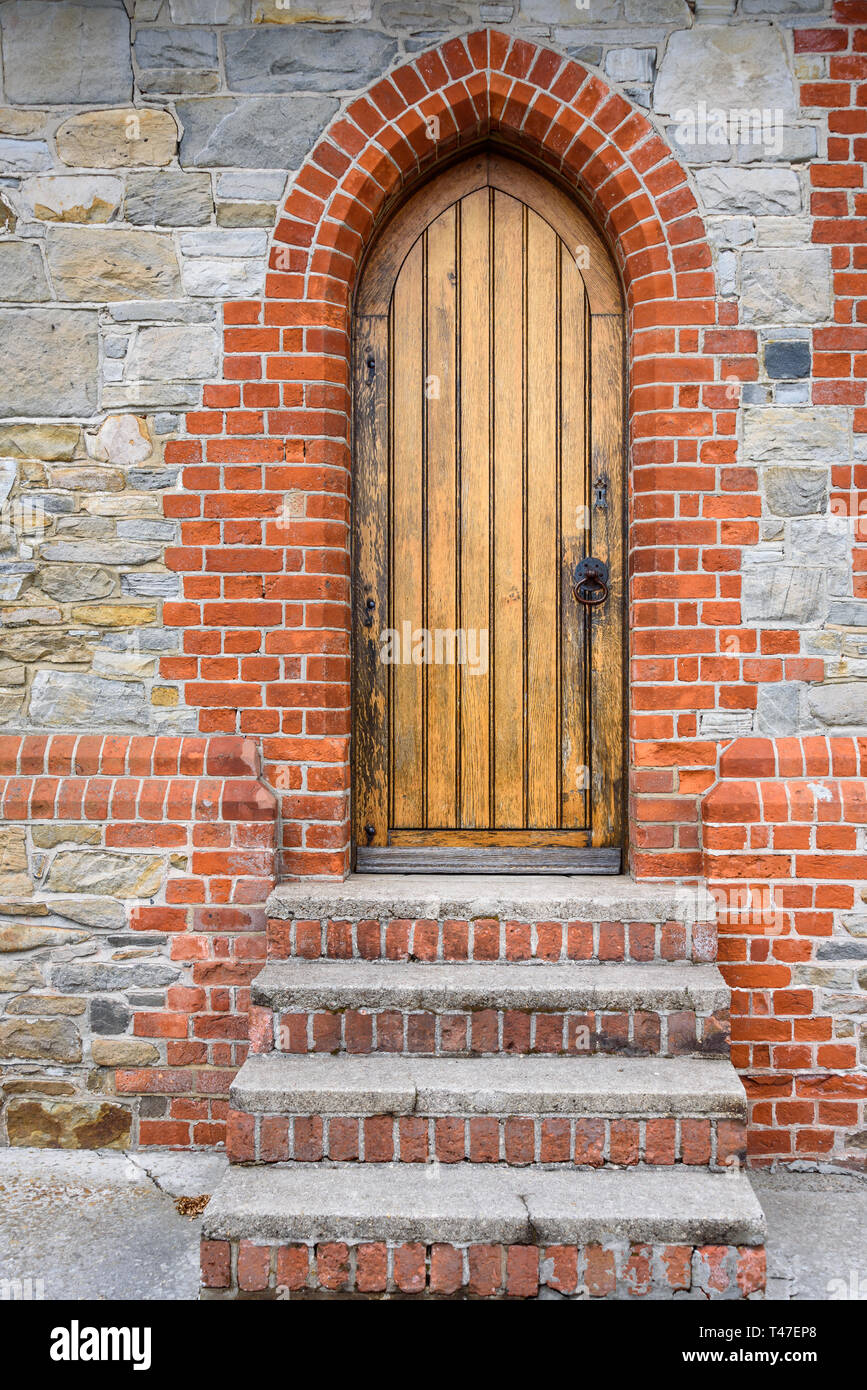 Stone and brick exterior detail of Christ Church Cathedral, brick and ...