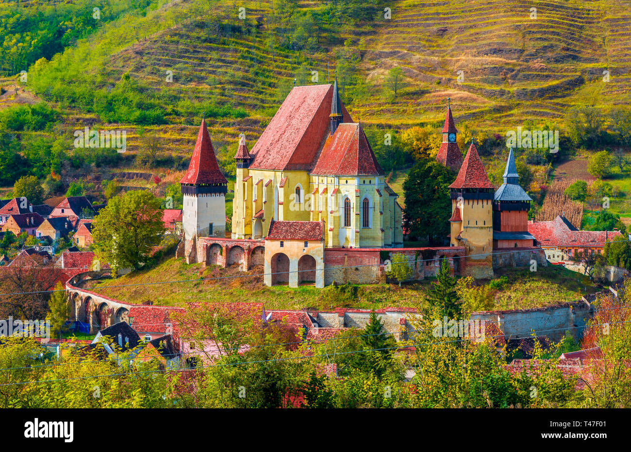 Beautiful medieval architecture of Biertan fortified church in Sibiu ...