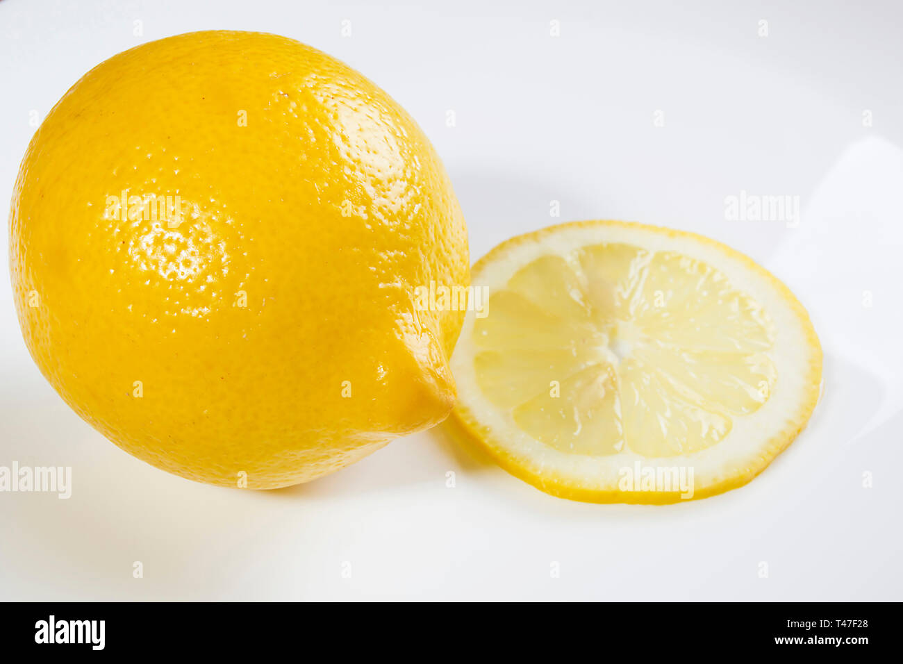 Ripe lemon fruit on white isolated background Stock Photo - Alamy
