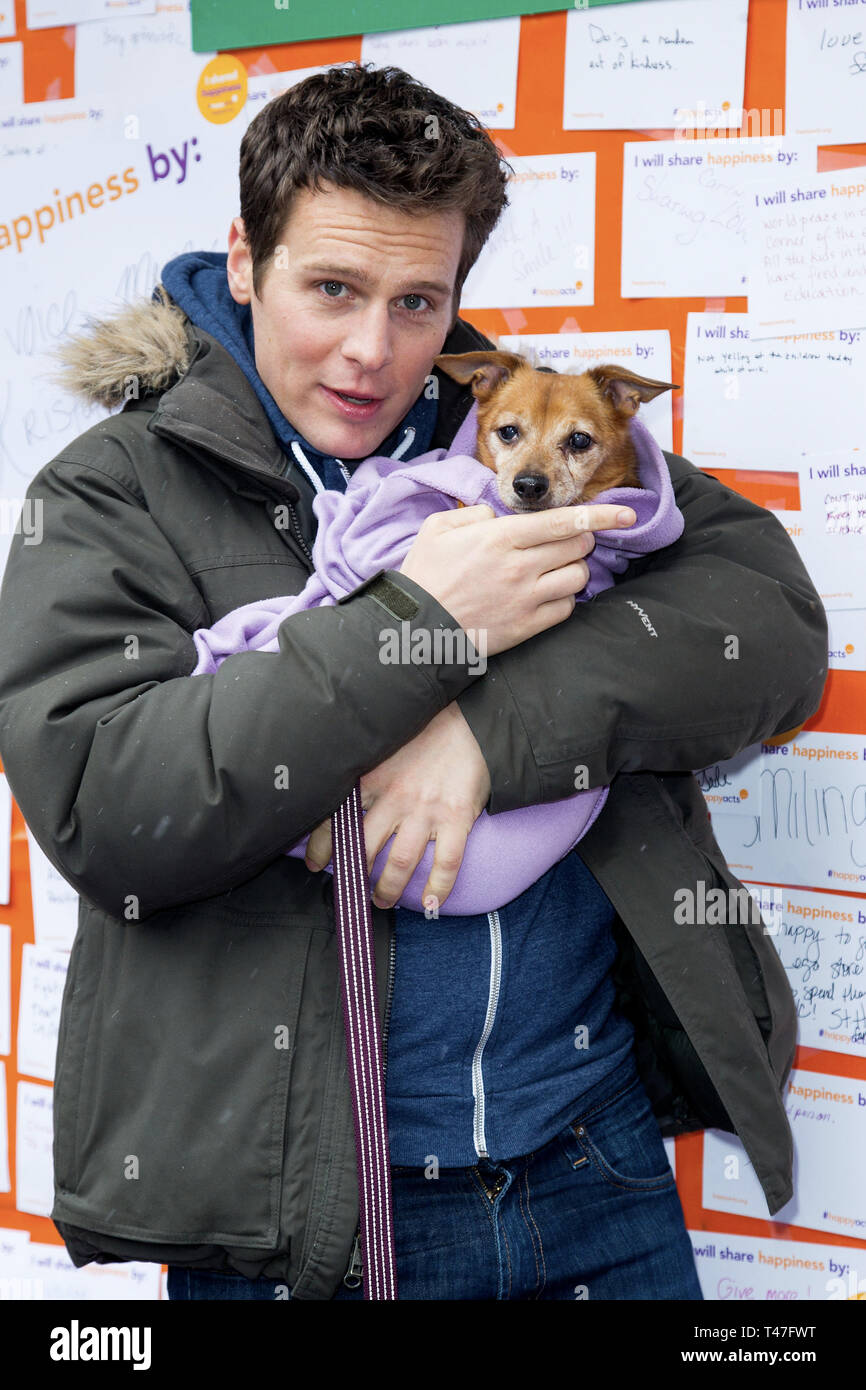New York, USA. 20 Mar, 2015. Jonathan Groff at The Happiness Wall ...