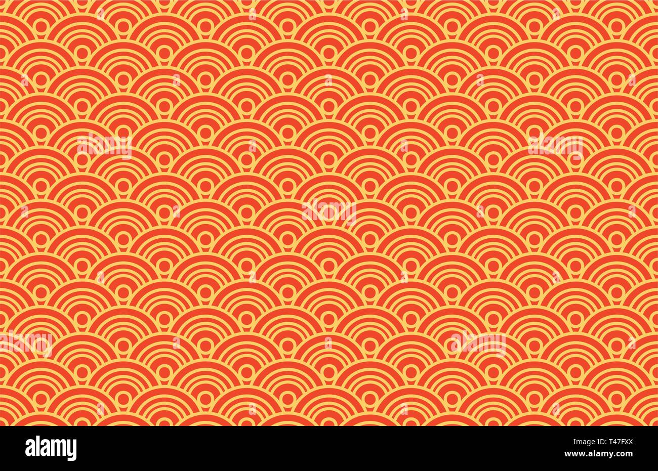 Oriental seigaiha seamless pattern. Vector Vintage background Stock ...