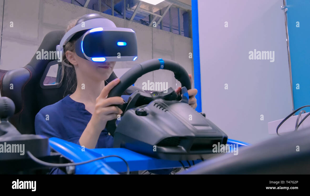 Woman playing augmented reality game hi-res stock photography and ...