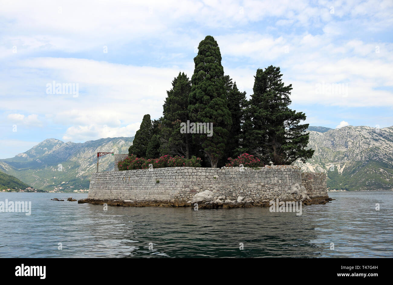 Saint George monastery island Perast Bay of Kotor Montenegro Stock ...