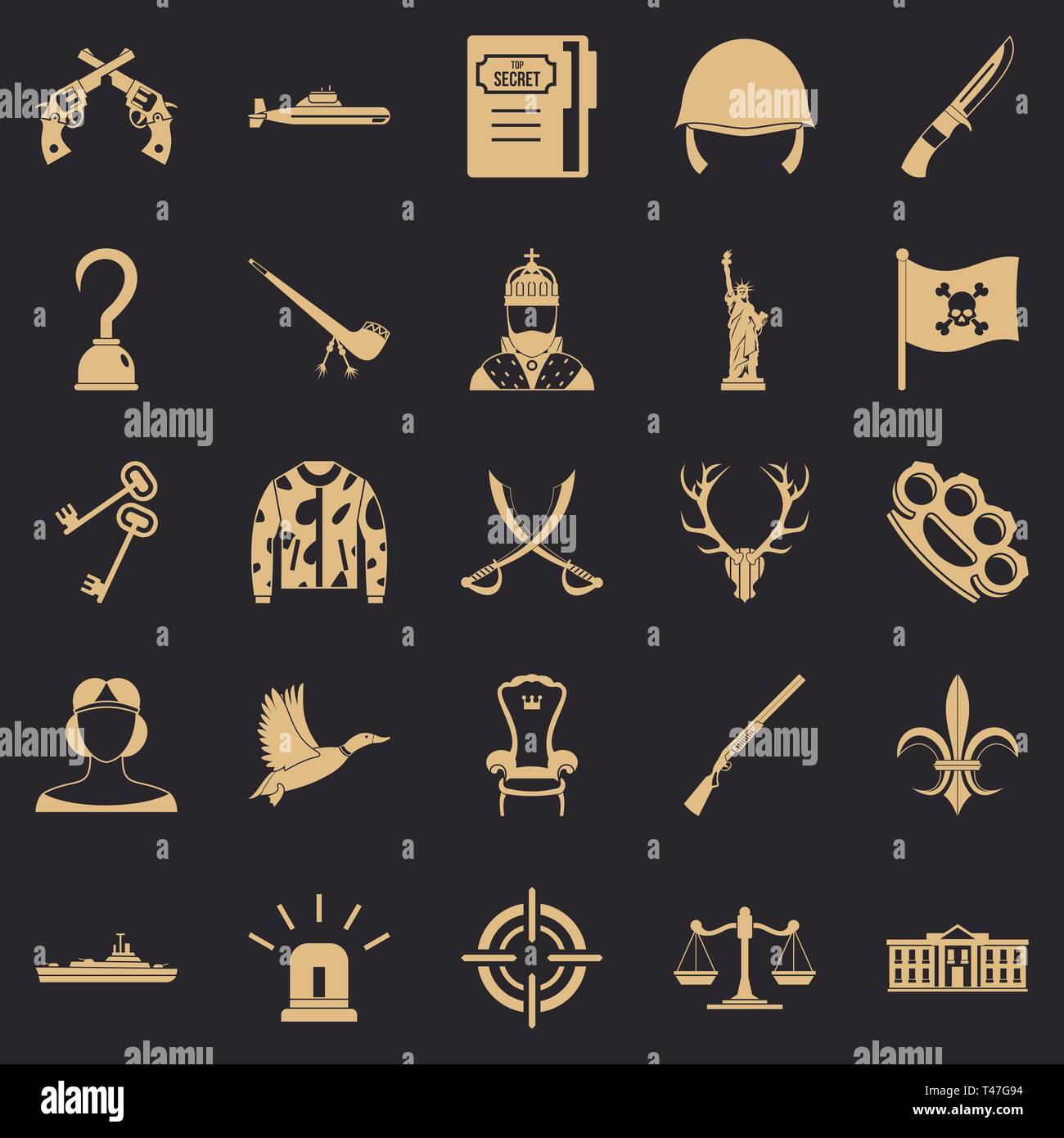 Revolver icons set, simple style Stock Vector Image & Art - Alamy