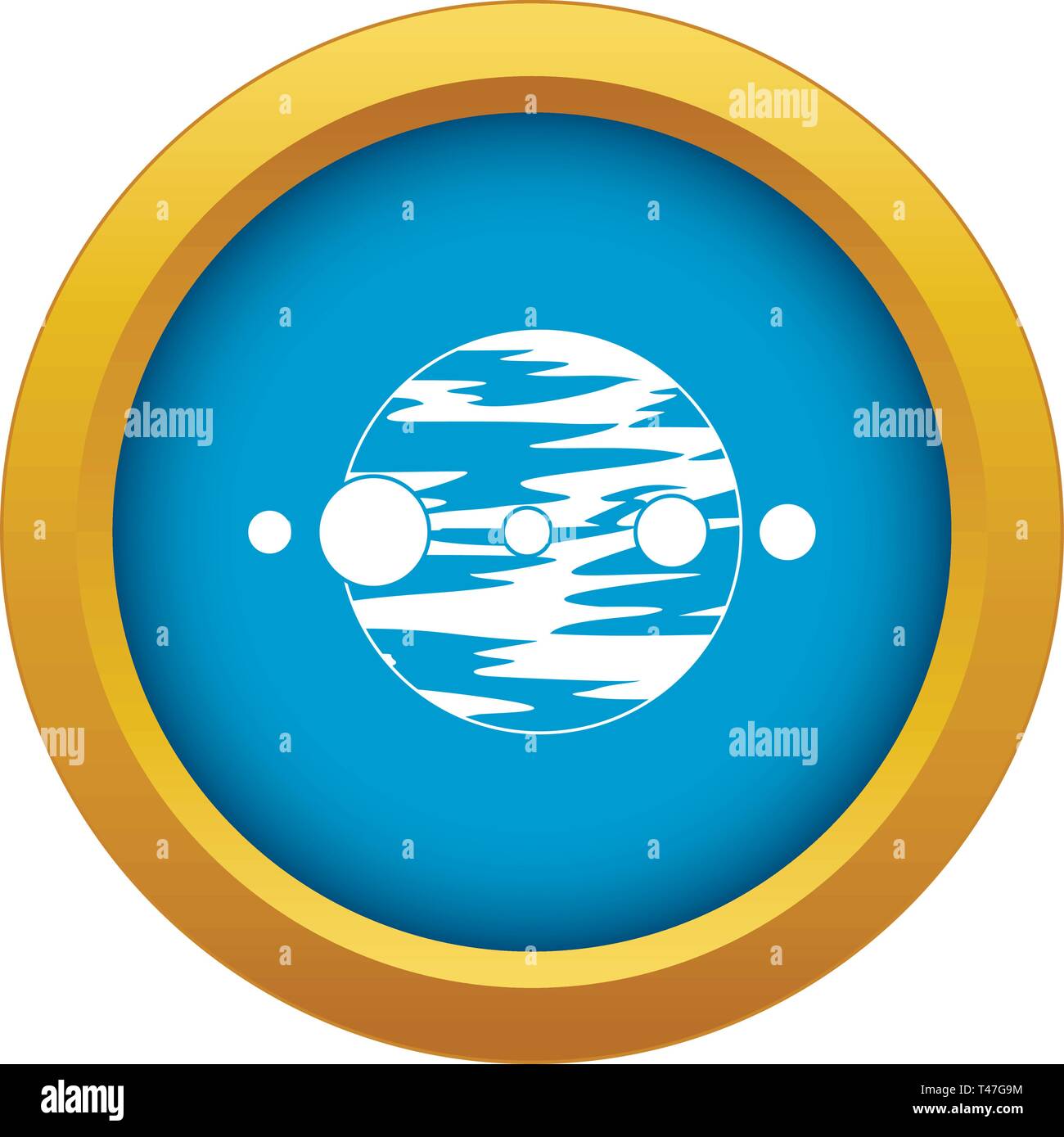 Planet and moons icon blue vector isolated Stock Vector Image & Art - Alamy