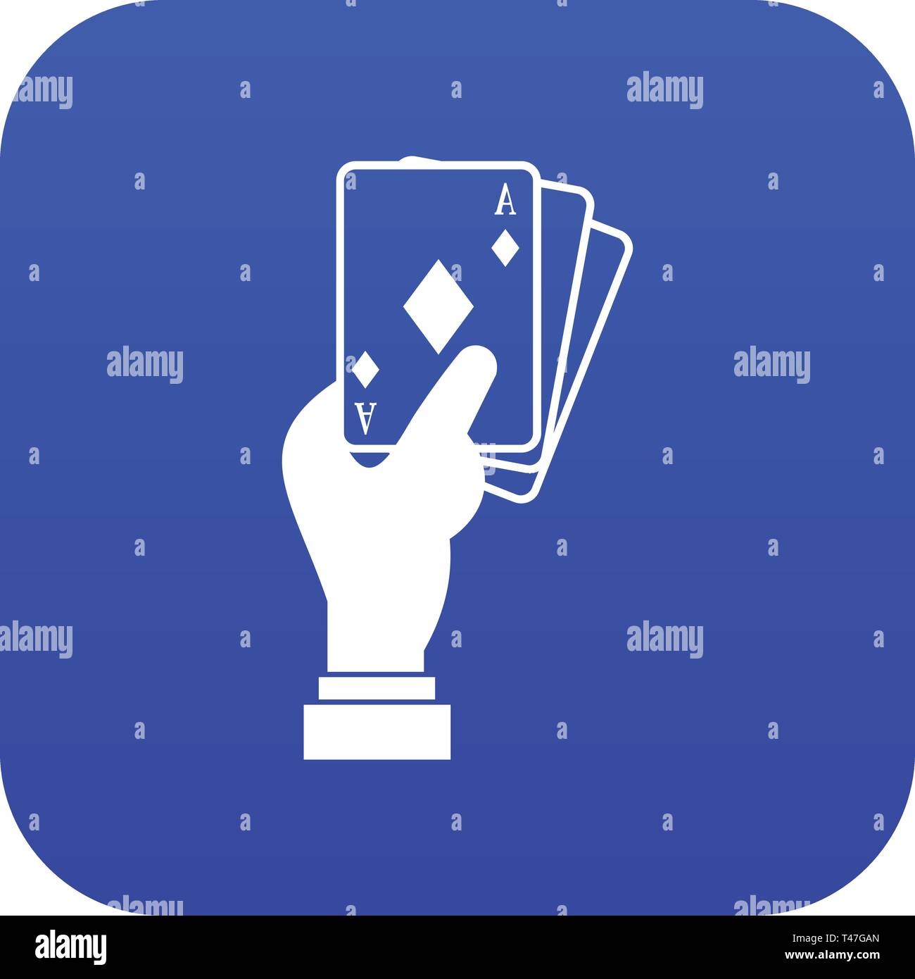Hand holding playing cards icon digital blue Stock Vector Image & Art ...