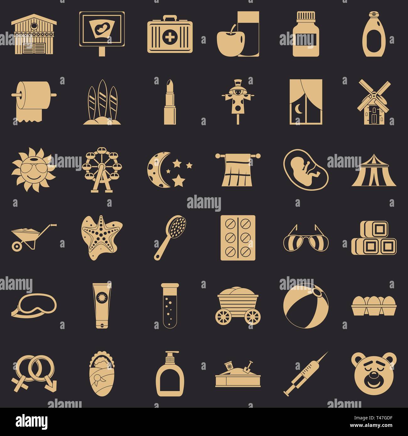 Child health icons set, simple style Stock Vector Image & Art - Alamy