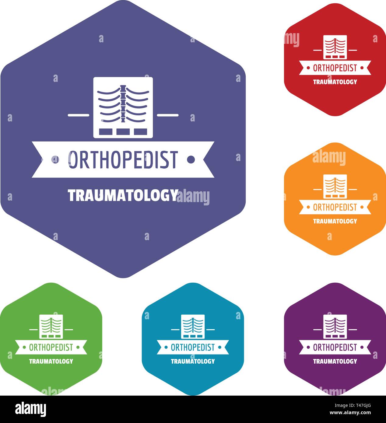 Orthopedic traumatology icons vector hexahedron Stock Vector Image ...