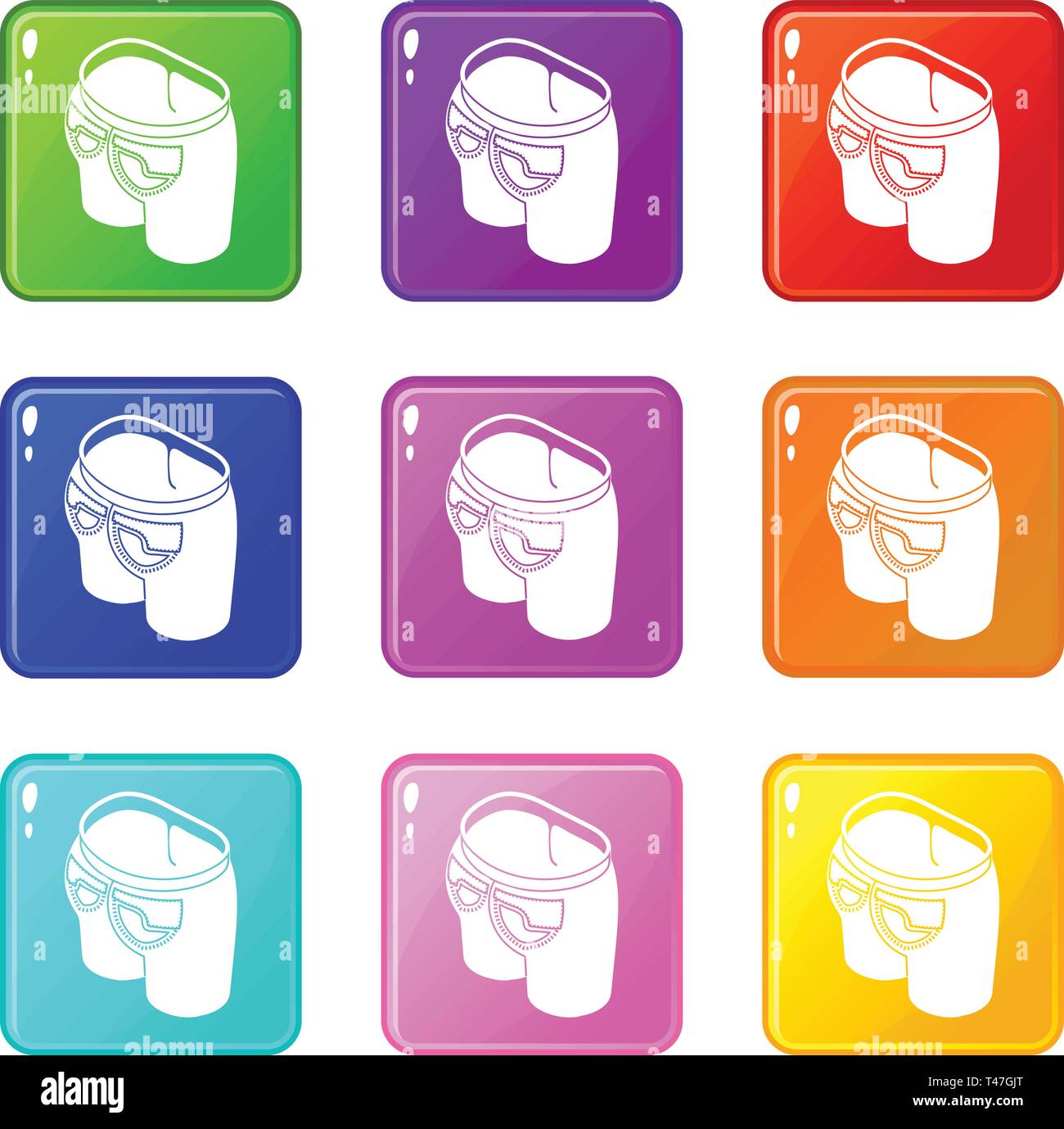 Modern back pocket icons set 9 color collection Stock Vector Image ...