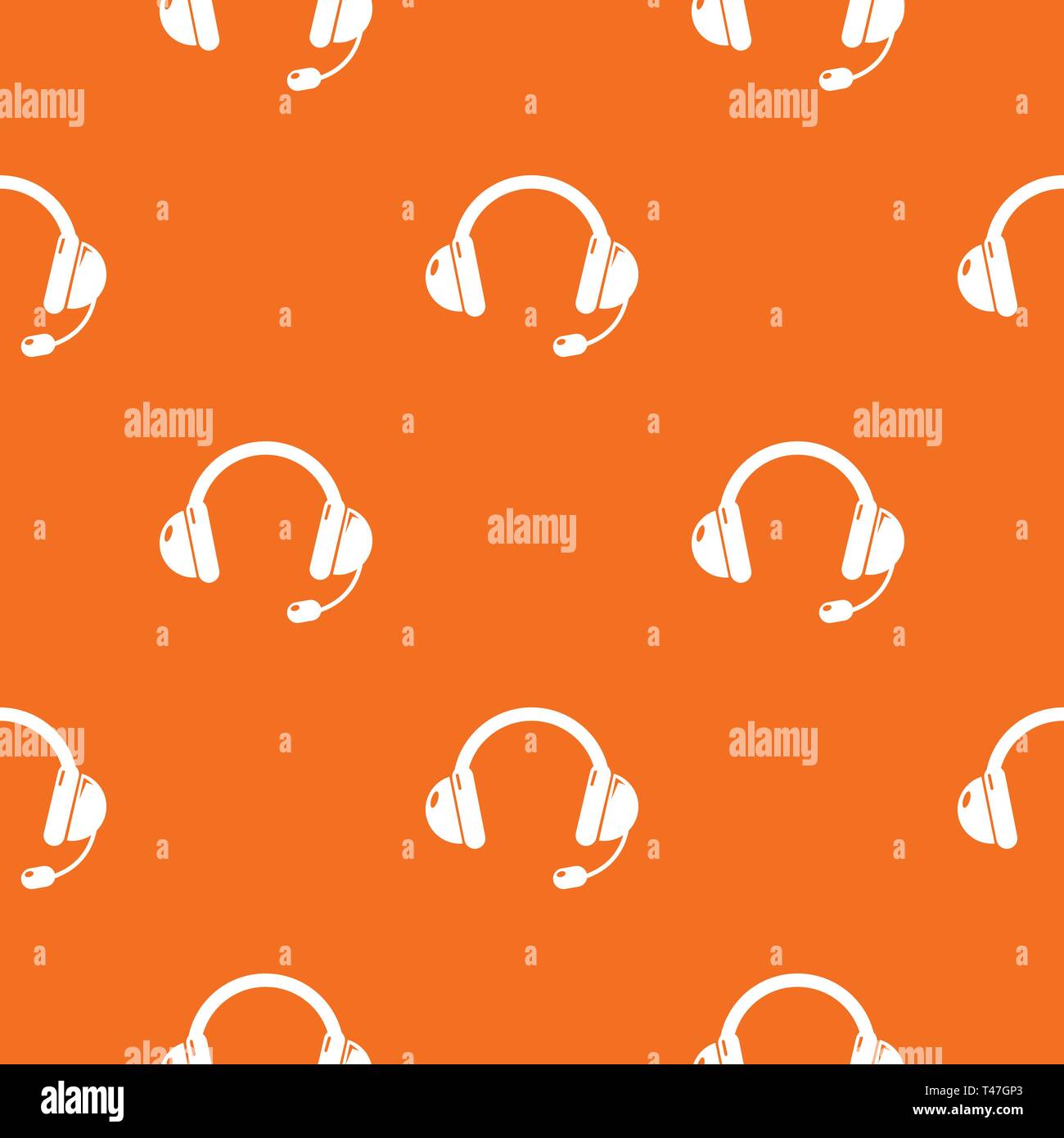 Headset pattern vector orange Stock Vector Image & Art - Alamy