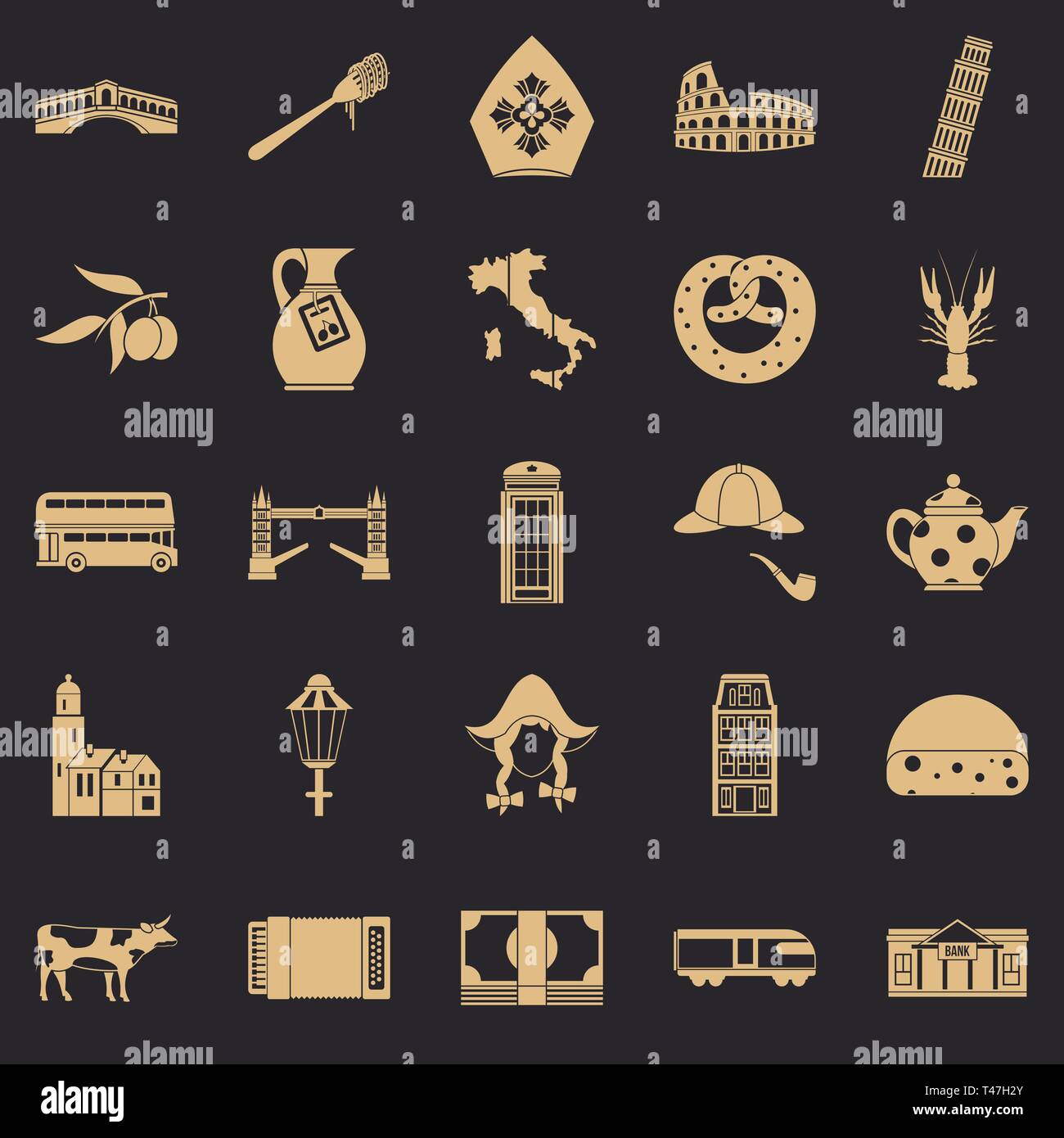 Vatican icons set, simple style Stock Vector Image & Art - Alamy