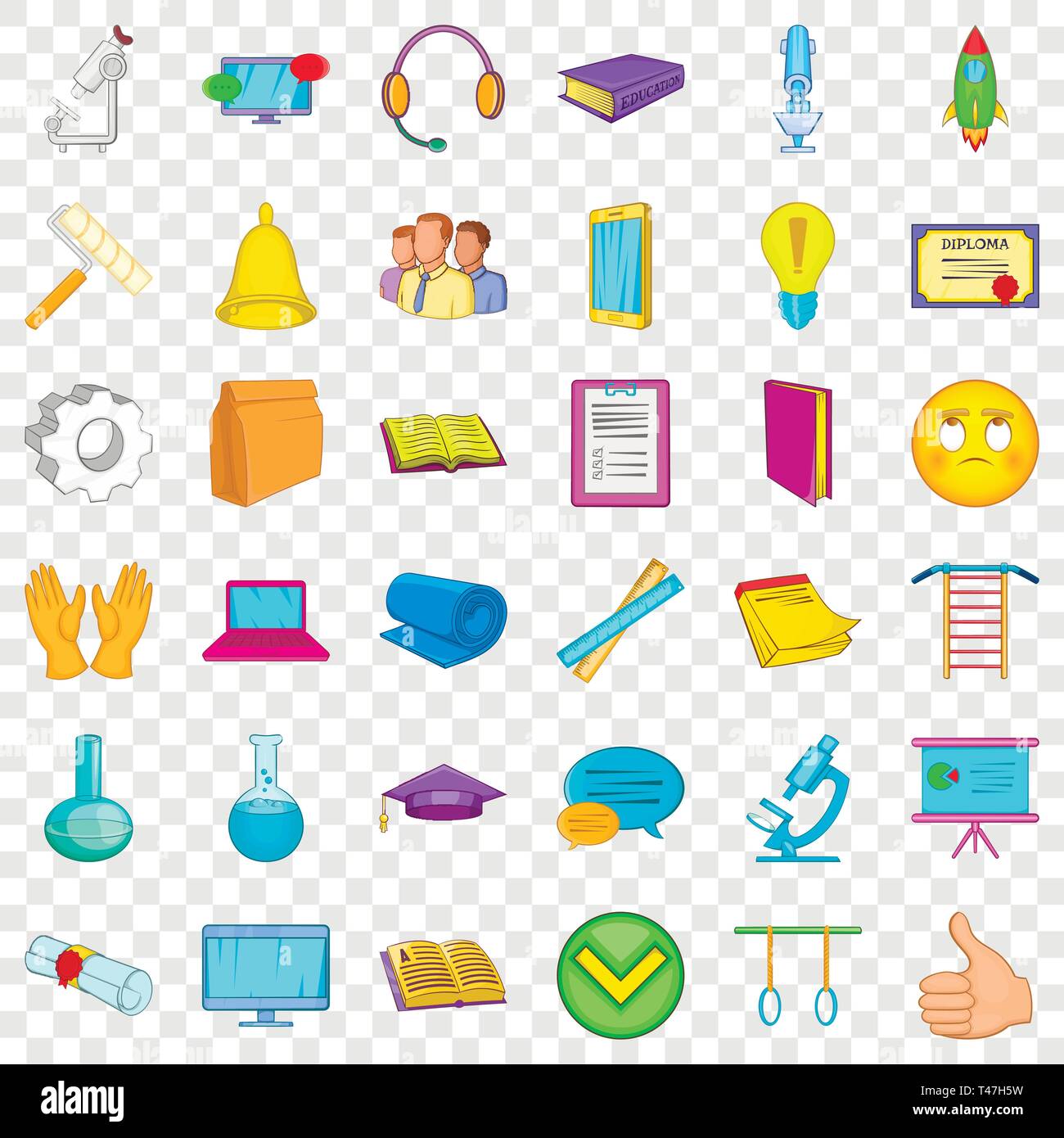 Online learning icons set, cartoon style Stock Vector Image & Art - Alamy