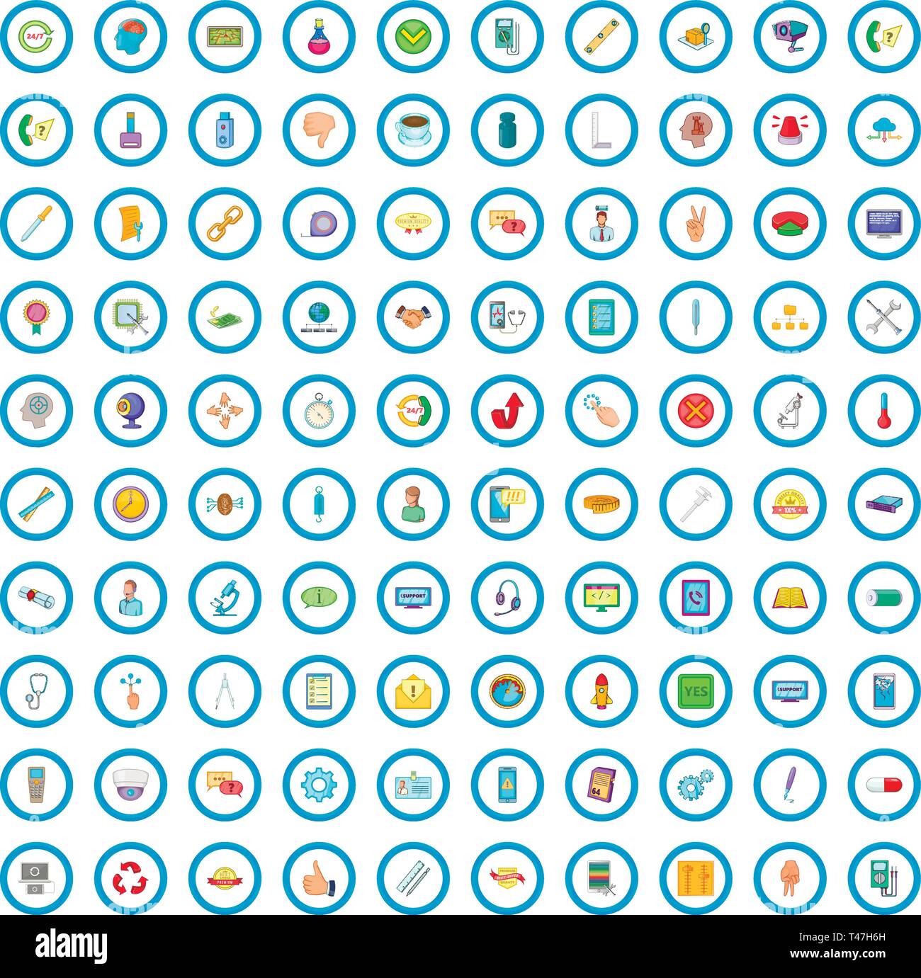 100 support icons set, cartoon style Stock Vector Image & Art - Alamy