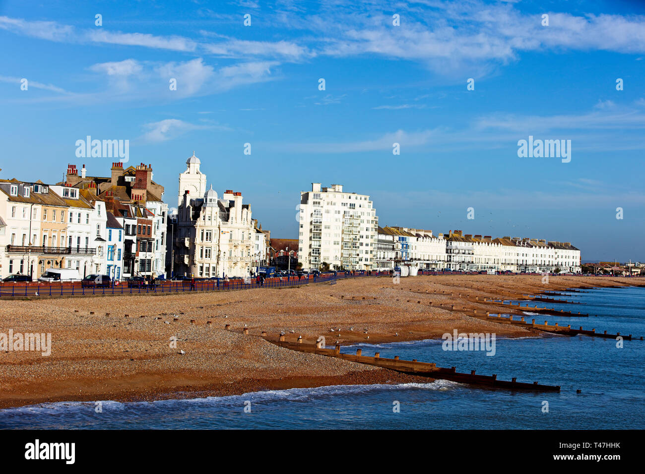 Eastbourne beach and pier in winter, East Sussex, England, UK Stock ...