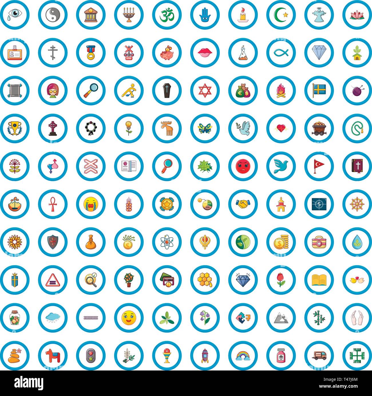 100 symbol icons set, cartoon style Stock Vector Image & Art - Alamy
