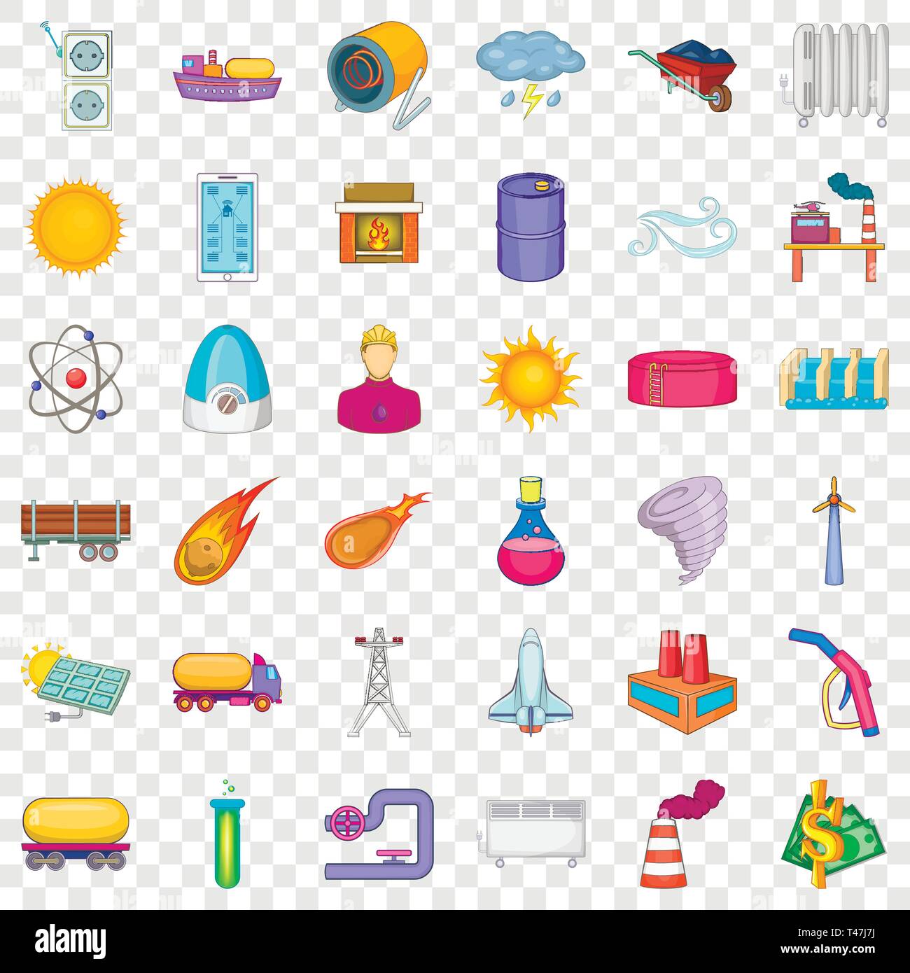 Solar energy icons set, cartoon style Stock Vector Image & Art - Alamy