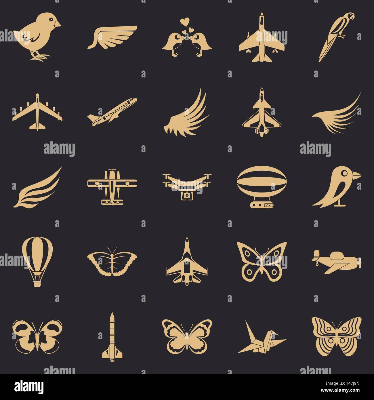Fowl icons set, simple style Stock Vector Image & Art - Alamy