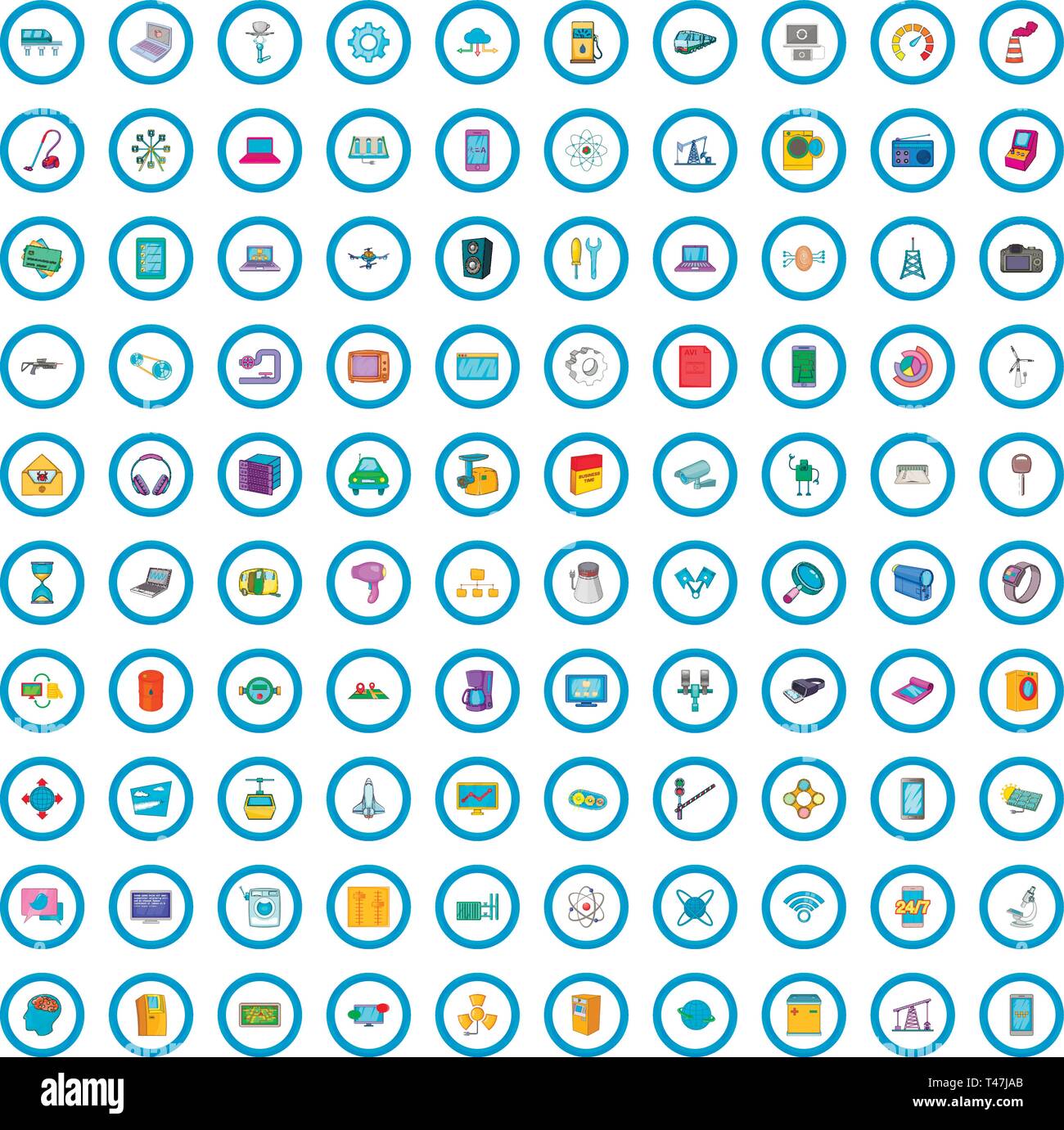 100 system icons set, cartoon style Stock Vector Image & Art - Alamy