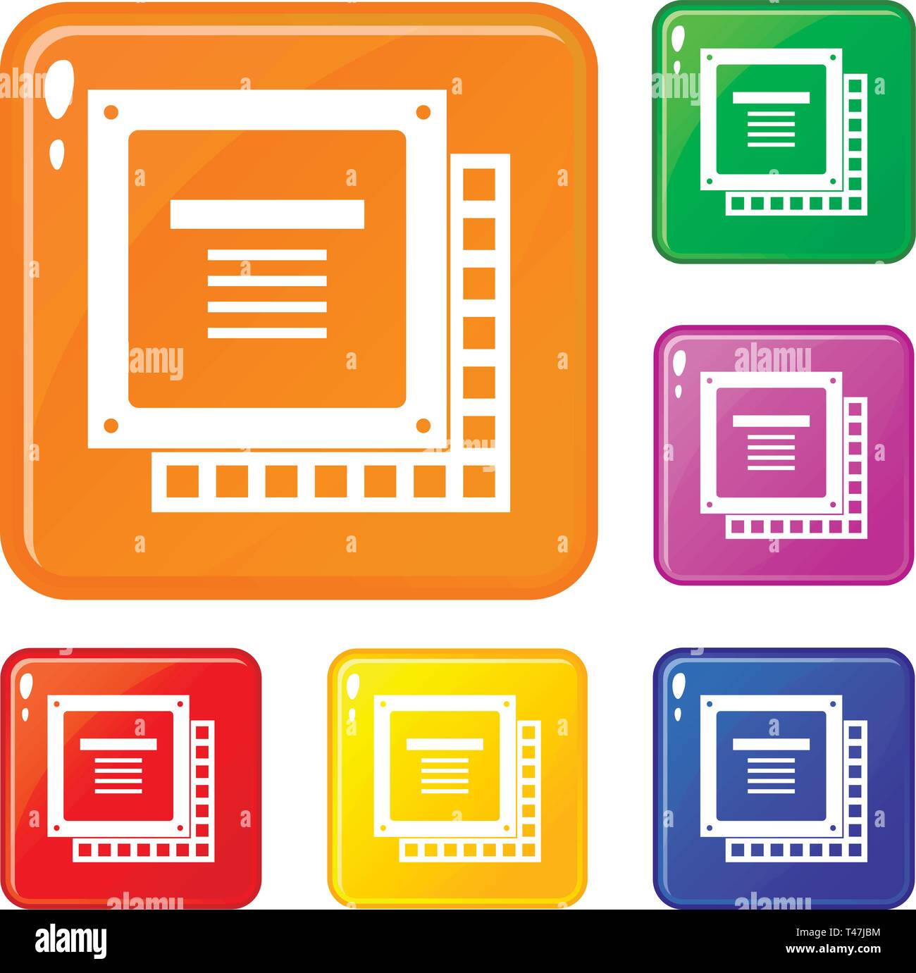 Computer CPU processor chip icons set vector color Stock Vector Image & Art - Alamy