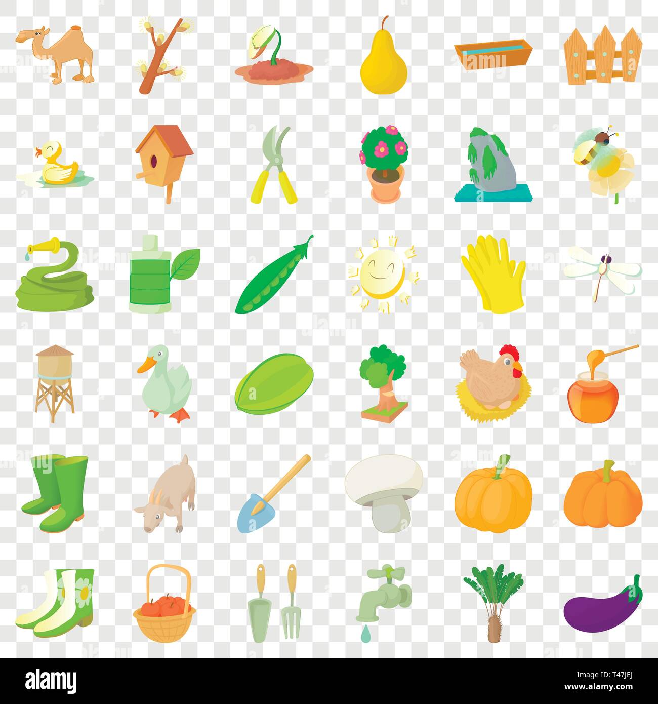 Farming icons set, cartoon style Stock Vector Image & Art - Alamy