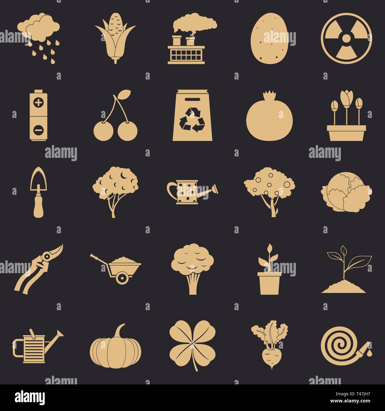 Tropical crop icons set, simple style Stock Vector Image & Art - Alamy