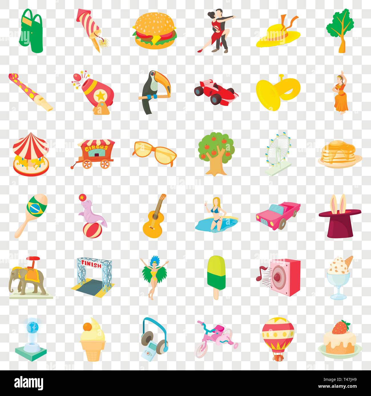 Fun park icons set, cartoon style Stock Vector Image & Art - Alamy