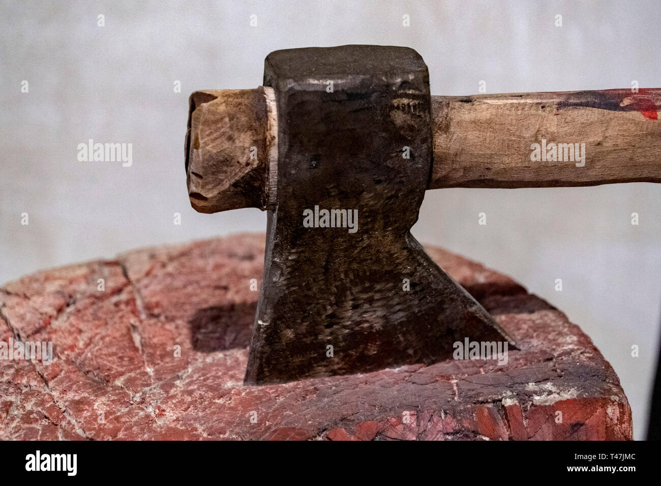 medieval executioner axe detail Stock Photo - Alamy