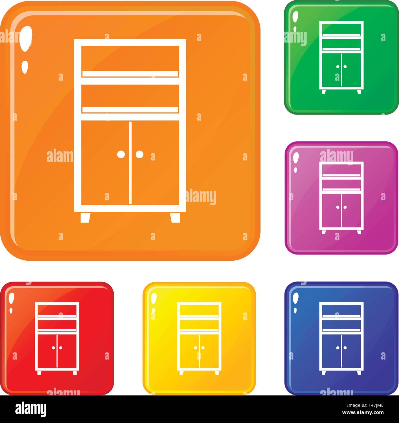 Old cupboard door open Stock Vector Images - Alamy