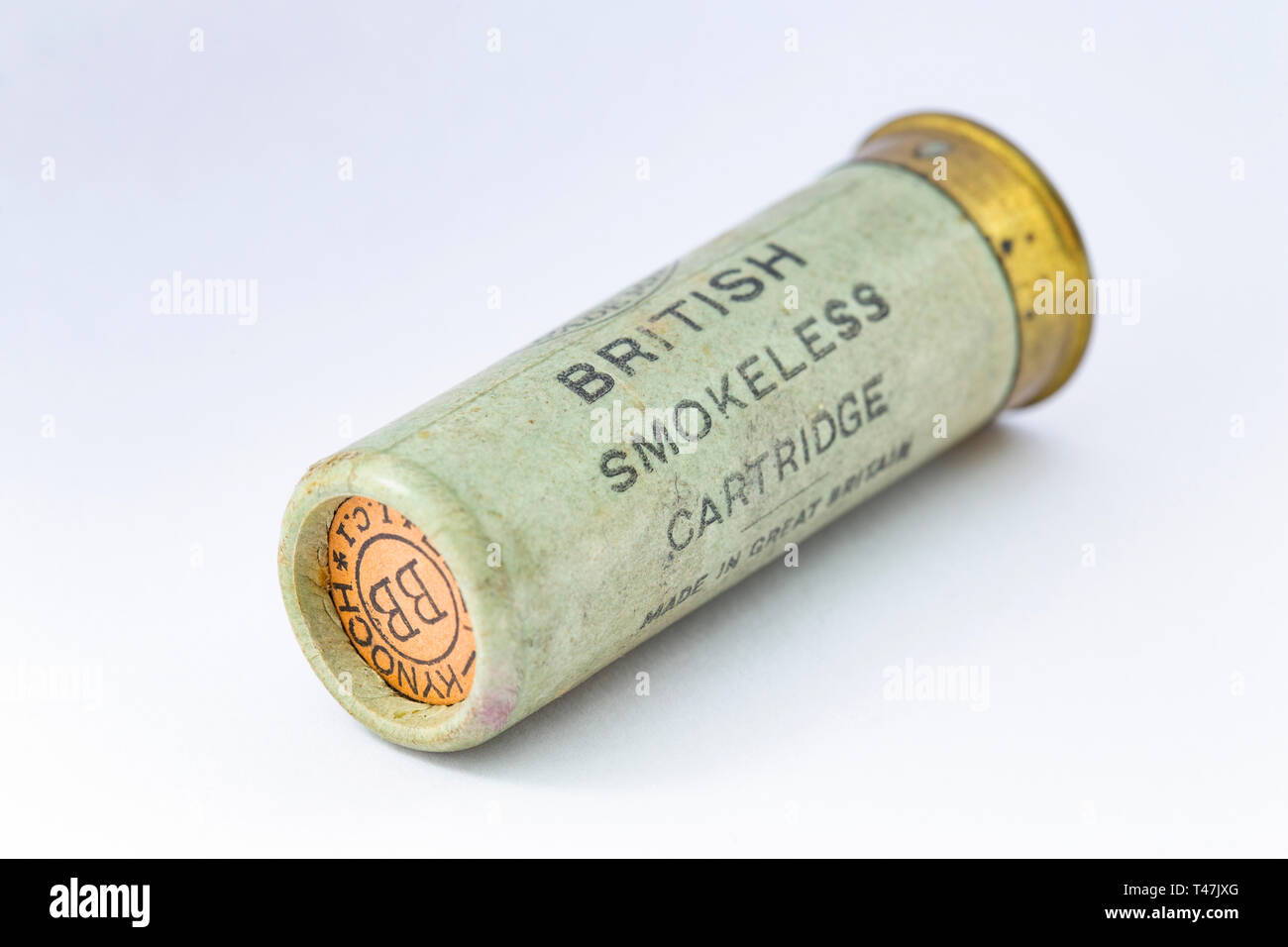 A Kynoch paper case 12 gauge cartridge with a rolled turnover closure ...