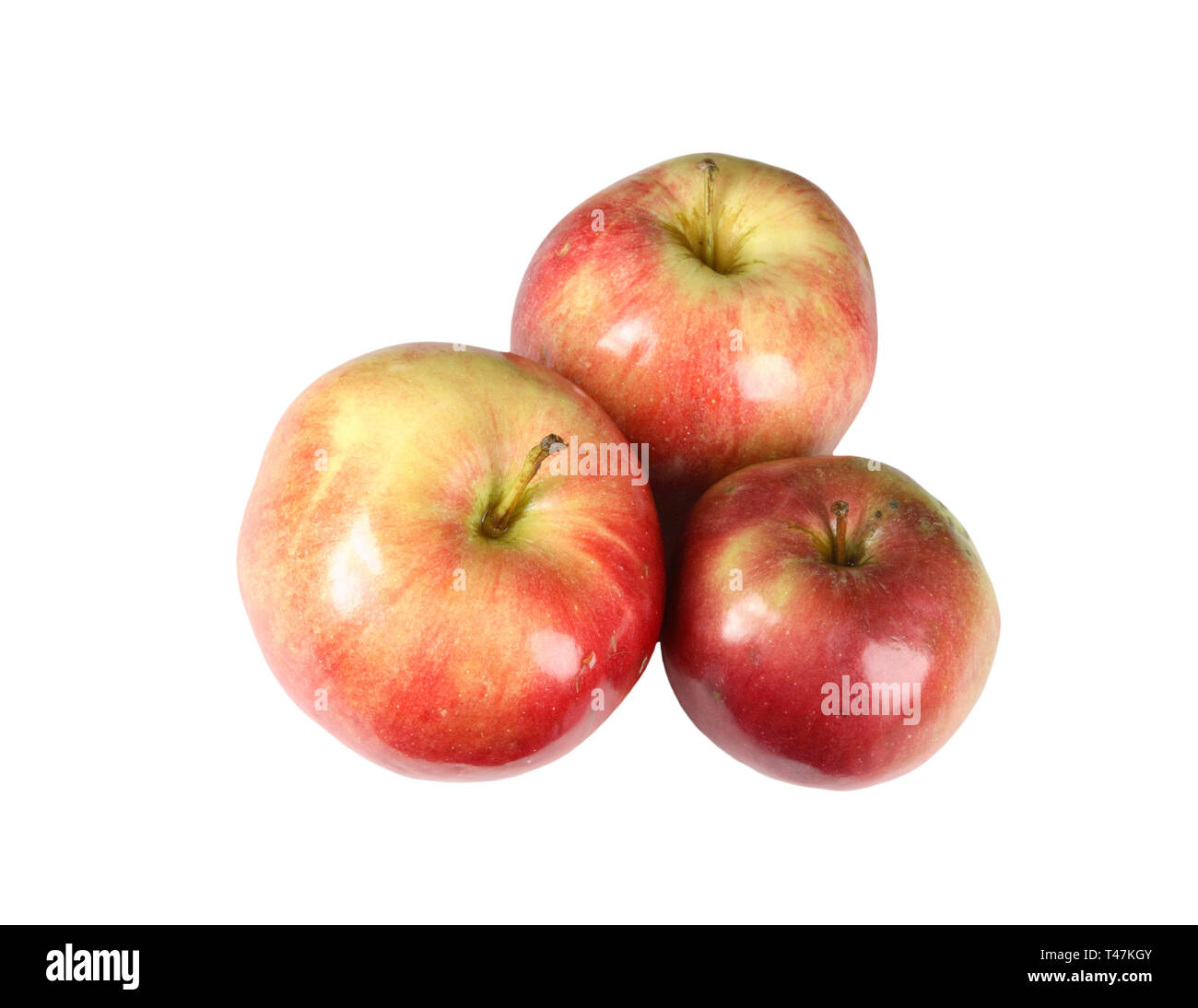 three apples on white background Stock Photo - Alamy