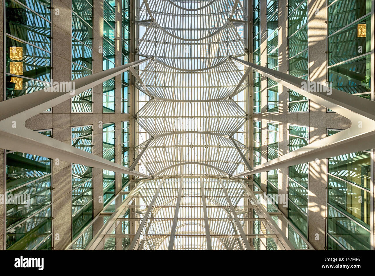 TORONTO, ONTARIO, July 6, 2017: Interior of the the multi level Eaton ...