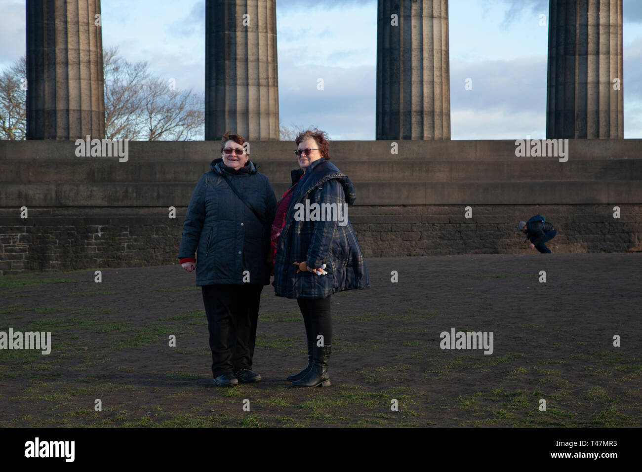 People enjoying nice sunny weather over the Calton Hill, Edinburgh ...