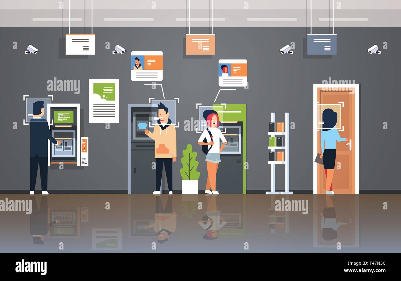 people withdrawing money ATM cash machine identification surveillance ...