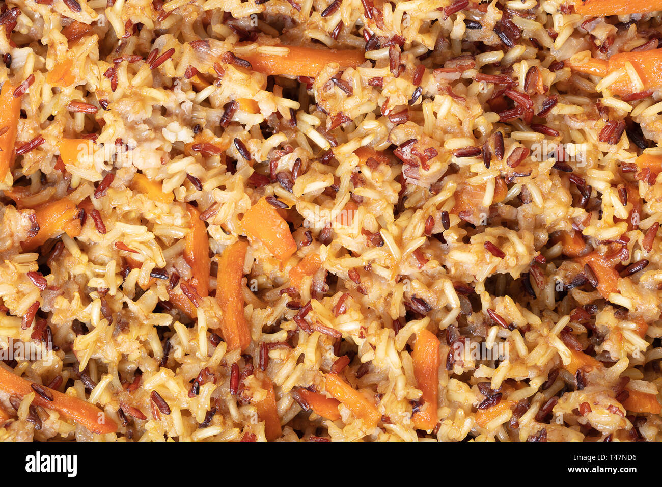 food background of cooked rice texture closeup Stock Photo - Alamy