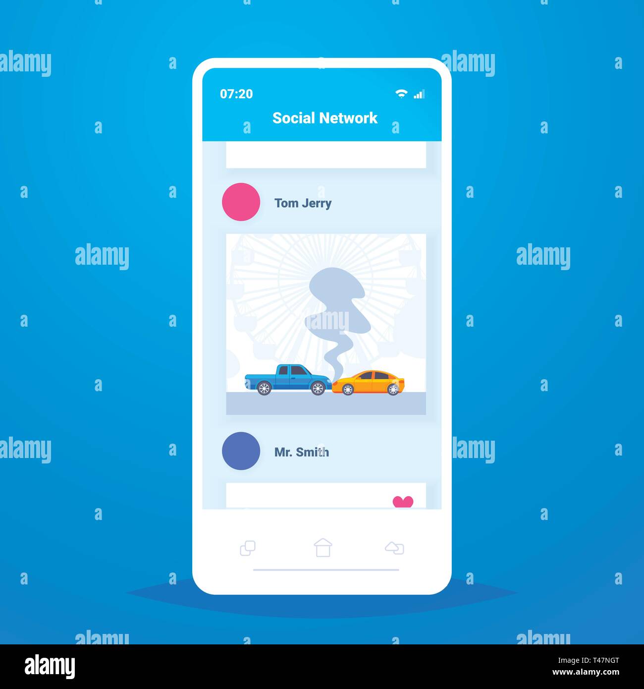 car accident crash on road head-on collision crashed cars concept ...