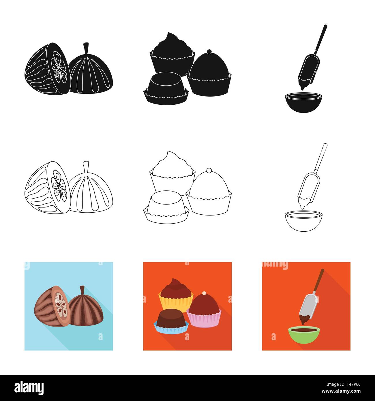 Fresh cocoa beans spoon Stock Vector Images - Alamy