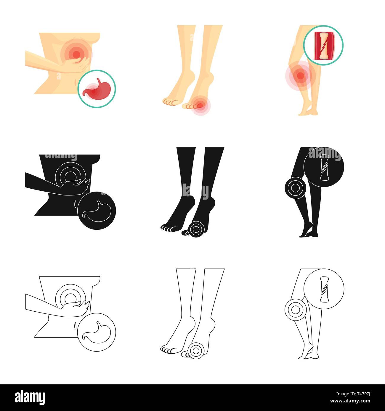 Woman sore stomach vector Stock Vector Images - Alamy