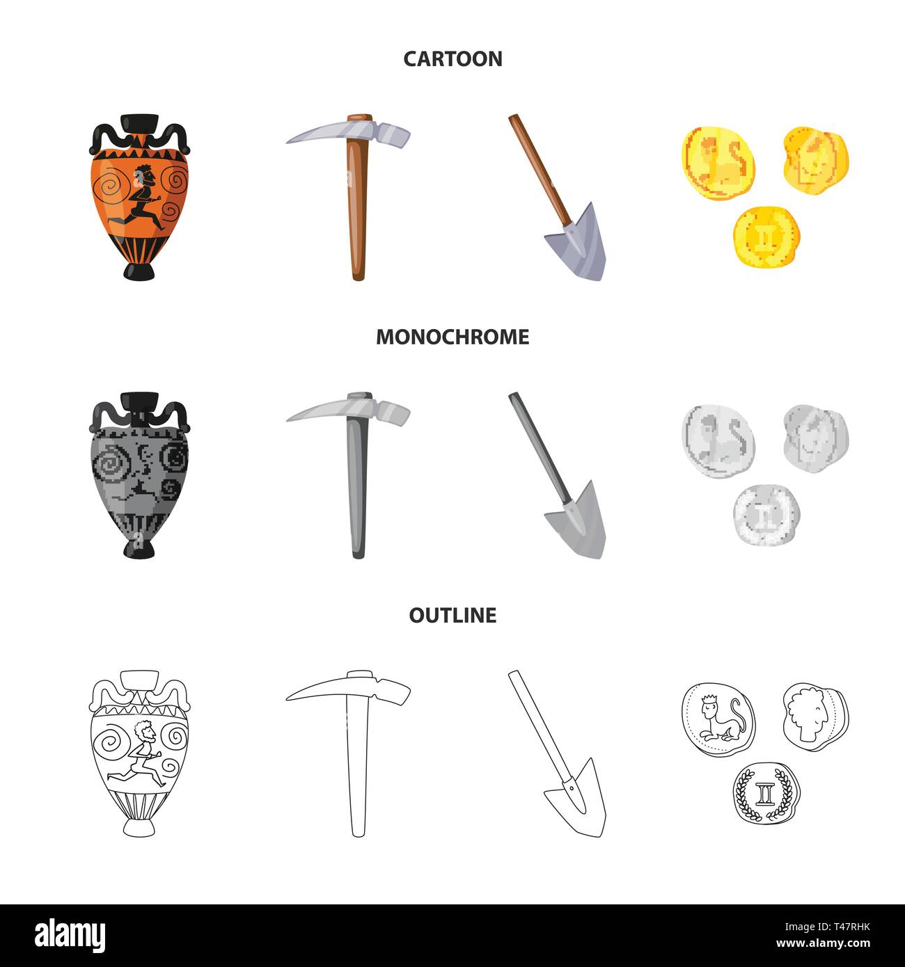 Archaeology dig treasure Stock Vector Images - Alamy