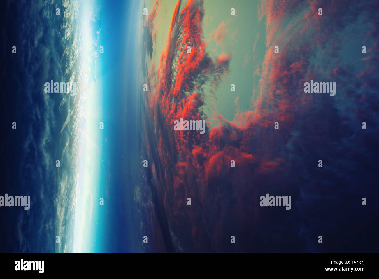 Abstract planets and space background Stock Photo - Alamy