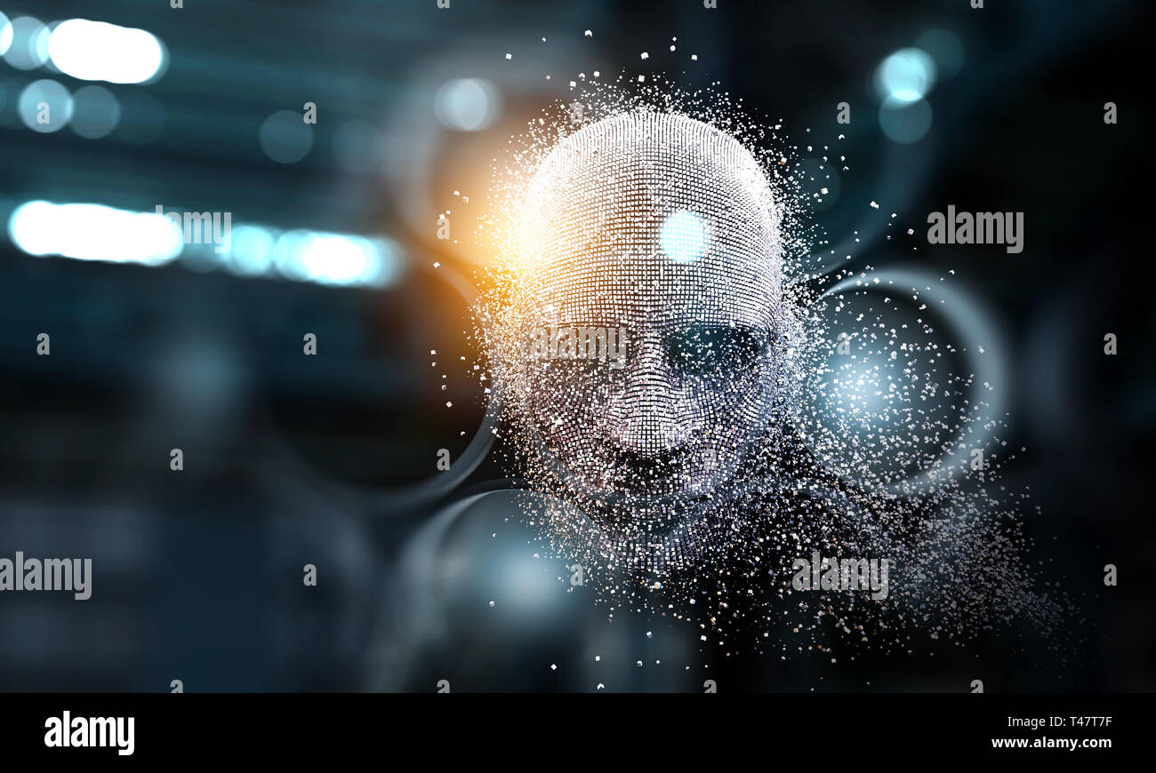 Digital head, artificial intelligence concept Stock Photo - Alamy