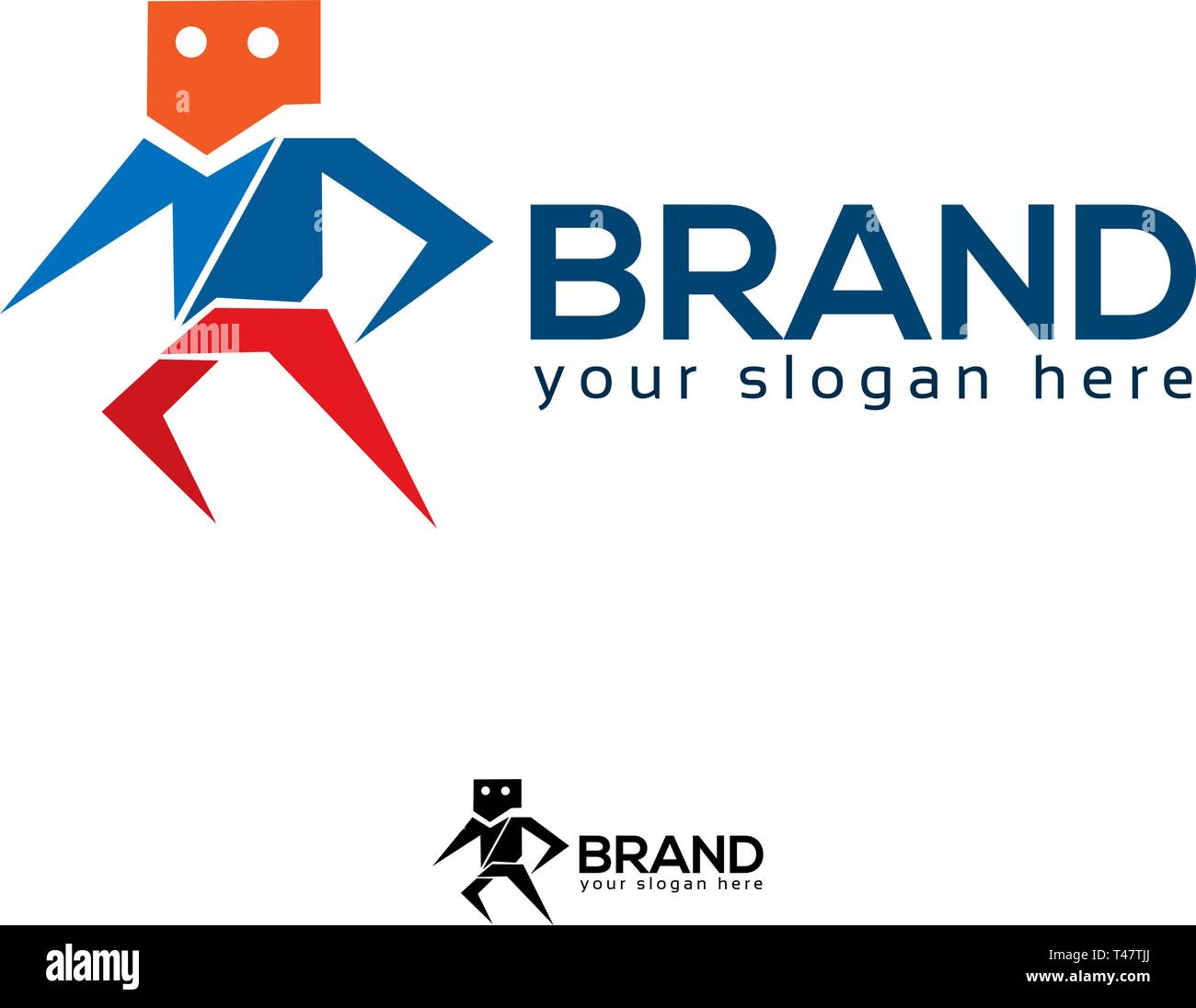 Human Logo stock logo template. Vector illustration on white background ...
