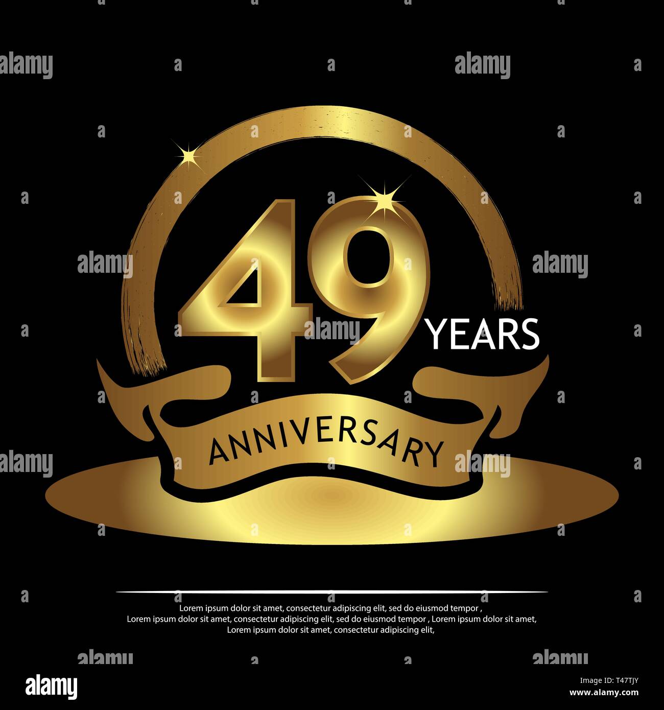 Forty nine years anniversary golden. anniversary template design for ...