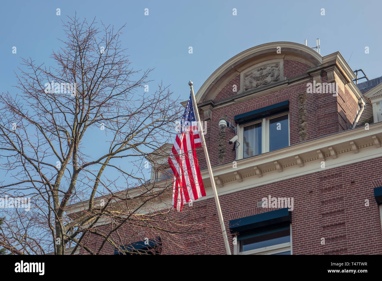 American Flag At The Embassy At Amsterdam The Netherlands 2019 Stock ...