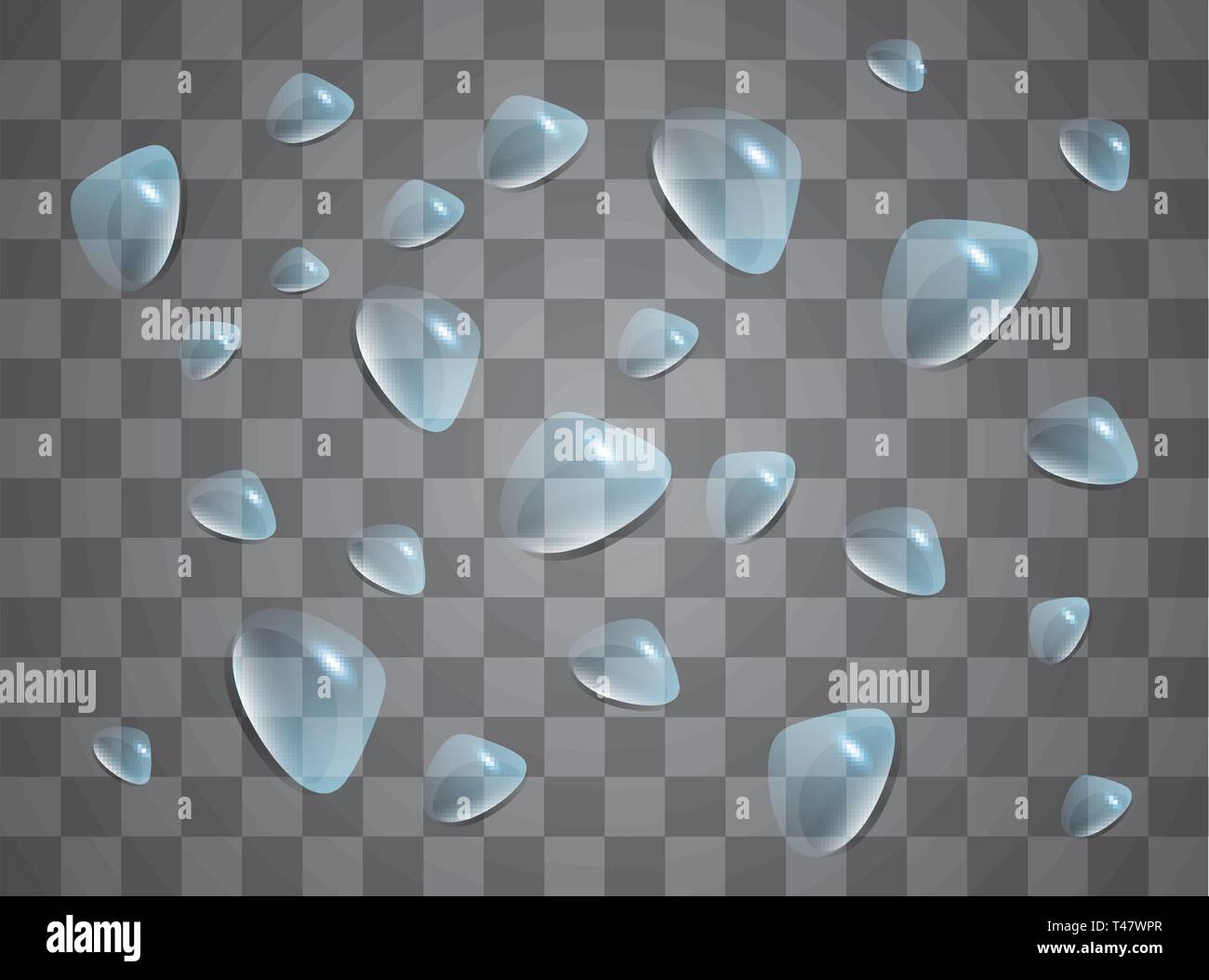 Water drops. Raindrops or showers, condensation on the glass. dew after ...