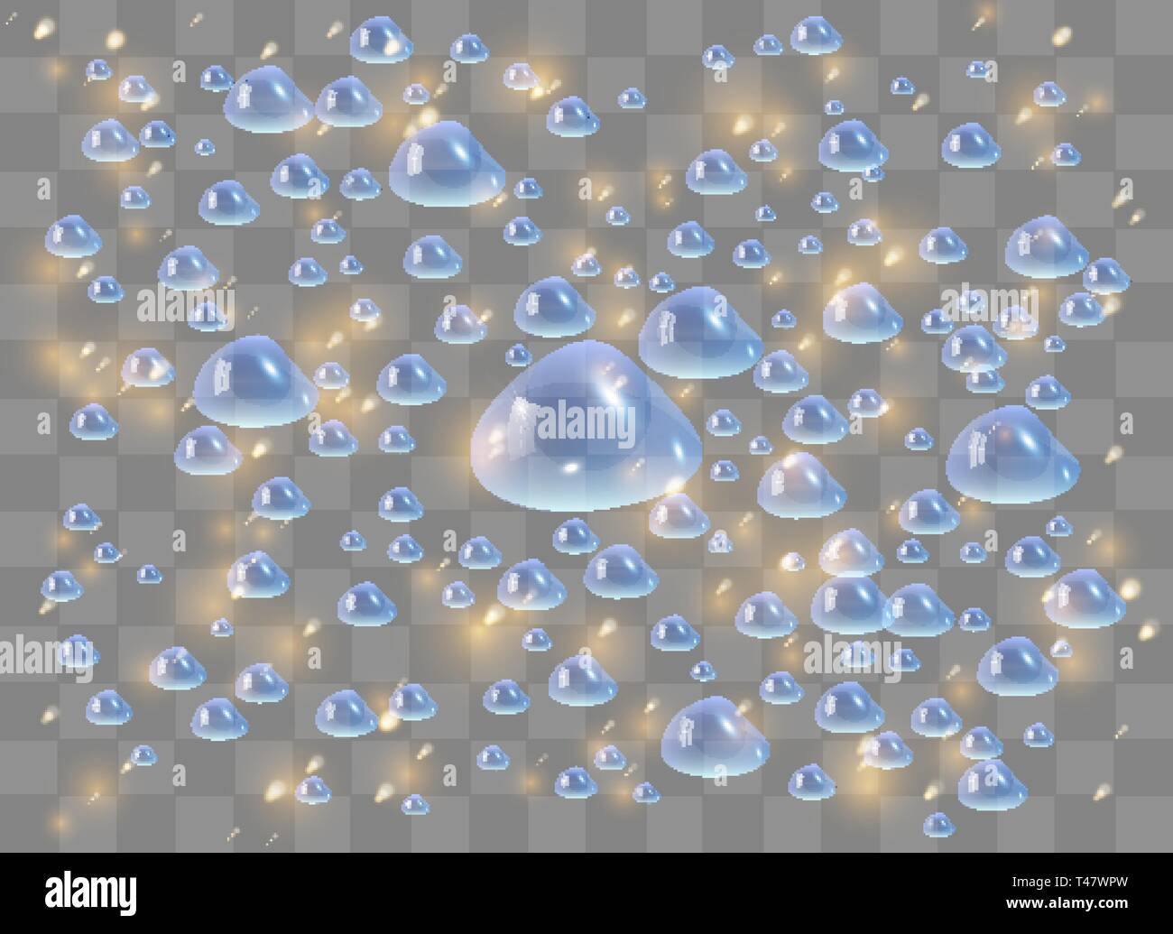 Water drops. Raindrops or showers, condensation on the glass. dew after ...