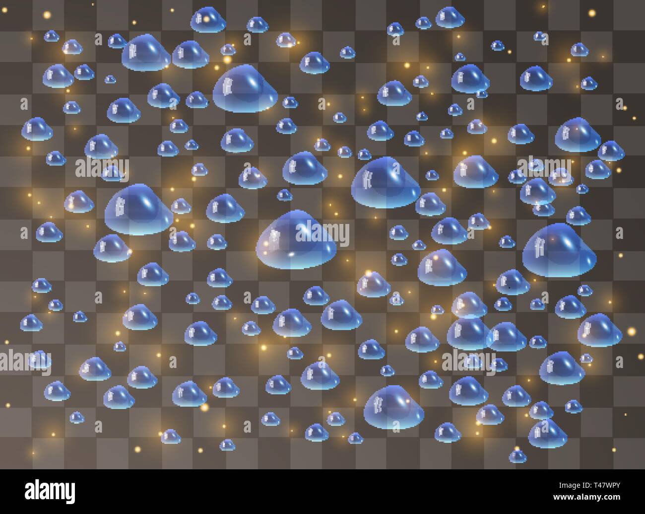 Water drops. Raindrops or showers, condensation on the glass. dew after ...