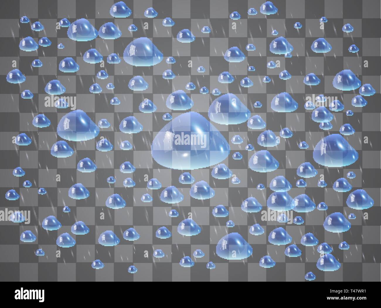 Water drops. Raindrops or showers, condensation on the glass. dew after ...