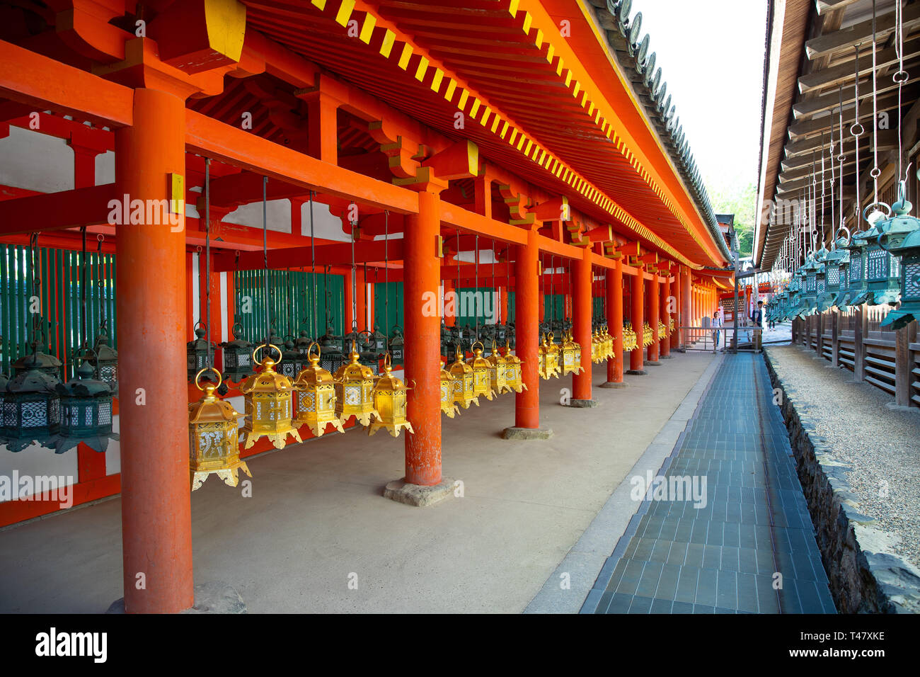 Japan, Nara, the red wooden architectures of the Kasuga temple Stock ...