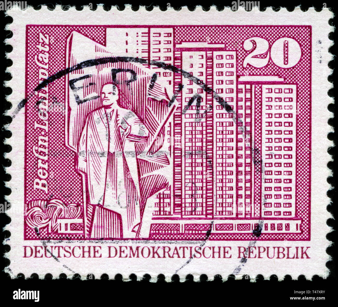 Postage stamp from East Germany (DDR) in the Construction in the GDR, large format series issued ...